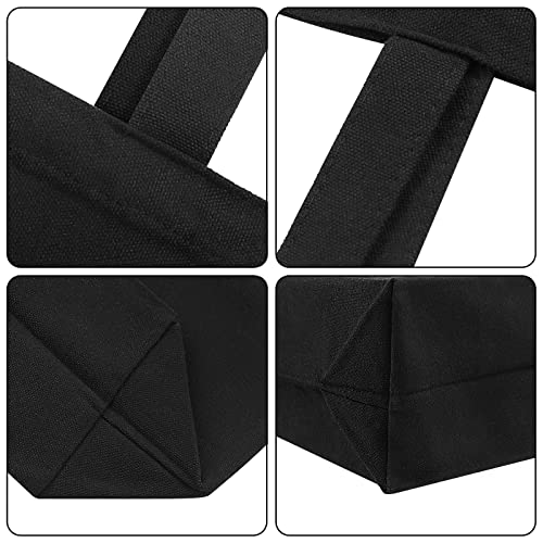 4 Pcs Black Reusable Large Canvas Tote Bags, Blank Multi-purpose Canvas Bags, Suitable for DIY Project, Grocery Bags, Shopping Bags, Book Bags, Gift Bags. Cotton bags. (Size: 15.7''x15.7''x4.7'')