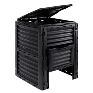 Large Garden Compost Bin, 80 Gallon (300L) Outdoor Composter Tumbler from BPA-Free Material for Fast Creation of Fertile Soil, Lightweight, Easy Assembly and Kitchen Waste Composting