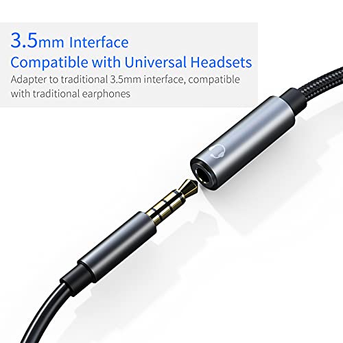 USB c to 3.5mm Headphone and Charger Adapter,2-in-1 USB C PD 3.0 Charging Port to Aux Audio Jack and Fast Charging Dongle Cable Cord Compatible with Samsung Galaxy S22 S21 S20, Google Pixel 4 3 XL