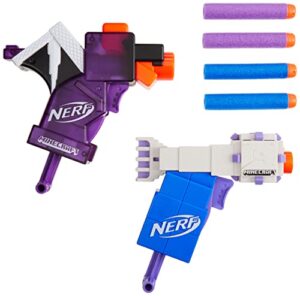 nerf microshots minecraft ender dragon and elder guardian mini blaster 2-pack, 4 elite darts, pull to prime handle (amazon exclusive)