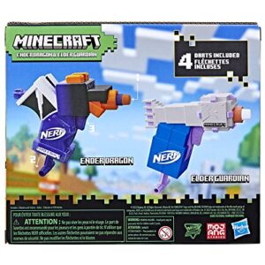 NERF MicroShots Minecraft Ender Dragon and Elder Guardian Mini Blaster 2-Pack, 4 Elite Darts, Pull to Prime Handle (Amazon Exclusive)