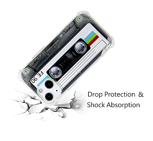 FAteamll Case for iPhone 13 Mini, Matte Finish Heavy Duty Soft Back Cover with Reinforced Corners TPU Soft Bumper Retro Cassette Tape Case Compatible with iPhone 13 Mini 5.4 Inch