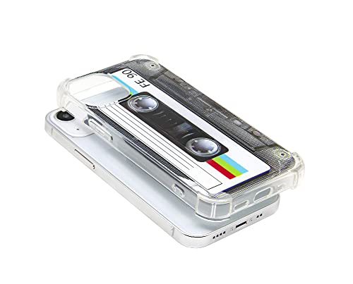 FAteamll Case for iPhone 13 Mini, Matte Finish Heavy Duty Soft Back Cover with Reinforced Corners TPU Soft Bumper Retro Cassette Tape Case Compatible with iPhone 13 Mini 5.4 Inch