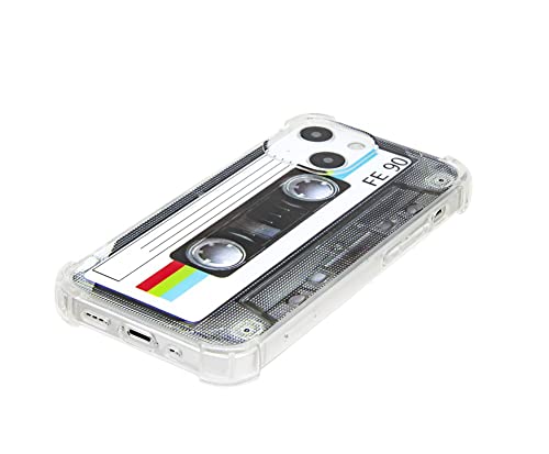 FAteamll Case for iPhone 13 Mini, Matte Finish Heavy Duty Soft Back Cover with Reinforced Corners TPU Soft Bumper Retro Cassette Tape Case Compatible with iPhone 13 Mini 5.4 Inch