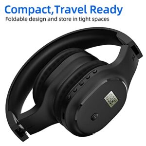 UMUTOO Wireless Headphones with FM Radio and Bluetooth 5.0, Rechargeable Portable Headset with Built-in Microphone, Lightweight and Comfortable Ear Muffs for Jogging, Mowing, Cycling, and More