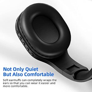 UMUTOO Wireless Headphones with FM Radio and Bluetooth 5.0, Rechargeable Portable Headset with Built-in Microphone, Lightweight and Comfortable Ear Muffs for Jogging, Mowing, Cycling, and More