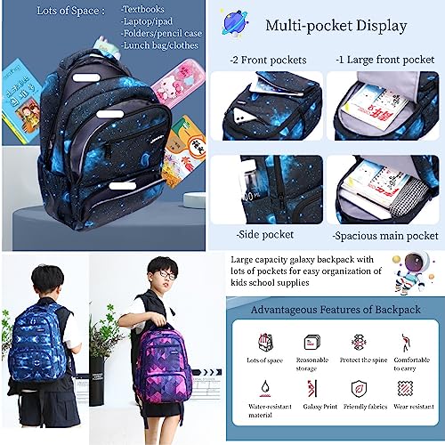 MITOWERMI Kids Backpack for Boys Girls Nylon Elementary School Bags Durable Children Bookbags Casual Travel Back Pack