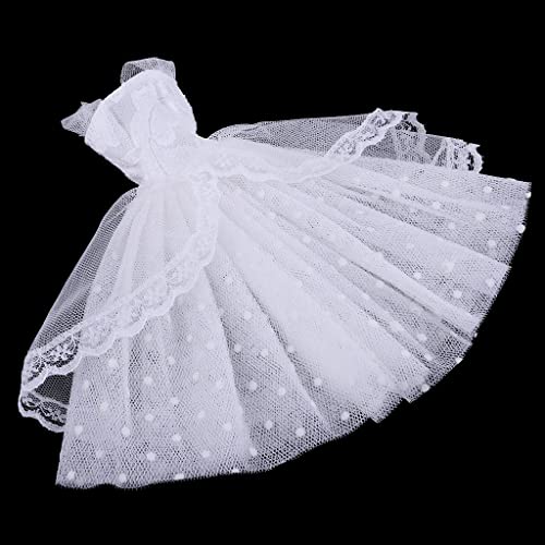 Gorgeous 12inch Fashion Doll Princess Evening Gown Lace Wedding Dress Outfits