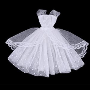 Gorgeous 12inch Fashion Doll Princess Evening Gown Lace Wedding Dress Outfits