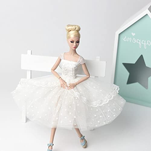 Gorgeous 12inch Fashion Doll Princess Evening Gown Lace Wedding Dress Outfits