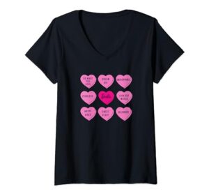 barbie - valentines day candy sweethearts v-neck t-shirt