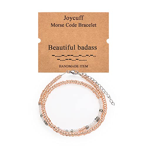 Funny Gifts for Friend Morse Code Bracelets for Women Inspirational Hidden Message Jewelry Birthday Christmas Gifts for Her Best Friend Sister Adjustable Bead Wrap Bracelets Beautiful Bracelet