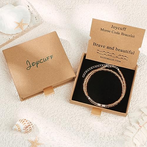 Funny Gifts for Friend Morse Code Bracelets for Women Inspirational Hidden Message Jewelry Birthday Christmas Gifts for Her Best Friend Sister Adjustable Bead Wrap Bracelets Beautiful Bracelet