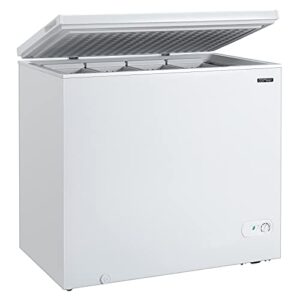 costway chest freezer, 7.0 cu.ft upright single door refrigerator with 4 removable baskets, compact freezer with manual defrosting & mechanical temperature control for apartments, dormitories garage