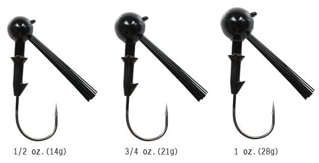 Reaction Tackle Tungsten Football Jig for Bass Fishing - 1/4 oz Black