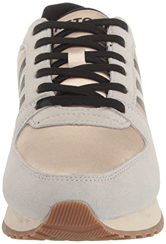 TRETORN womens Women's Lace-up Loyola Women s Lace Up Casual Fashion Sneakers Shoes with Classic Vintage Style, White/Taupe/Black, 6.5 US