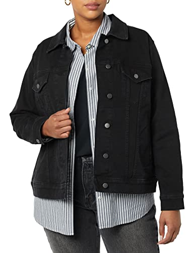 Amazon Essentials Women's Jean Jacket (Available in Plus Size), Black Wash, Medium