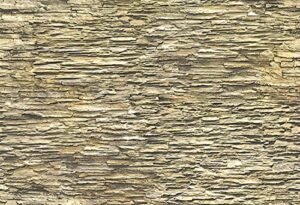 retro-art 3d wall panels, pack of 6, stone wall in beige yellow, pvc, 37.2" x 25.5", cover 39.53 sq.ft., 186fb