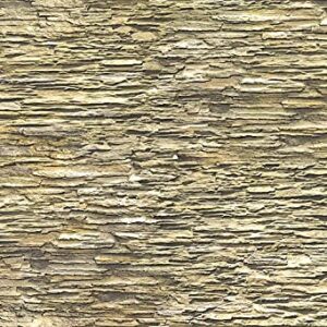 Retro-Art 3D Wall Panels, Pack of 6, Stone Wall in Beige Yellow, PVC, 37.2" x 25.5", Cover 39.53 sq.ft., 186FB