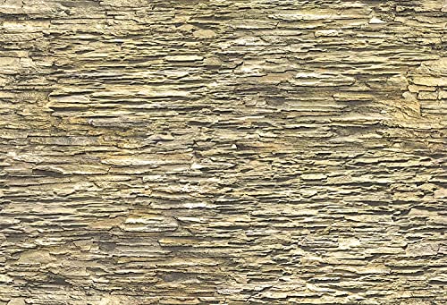 Retro-Art 3D Wall Panels, Pack of 6, Stone Wall in Beige Yellow, PVC, 37.2" x 25.5", Cover 39.53 sq.ft., 186FB