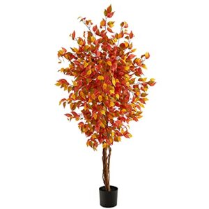 6ft. autumn ficus artificial fall tree