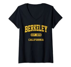 womens berkeley california ca vintage state athletic style v-neck t-shirt