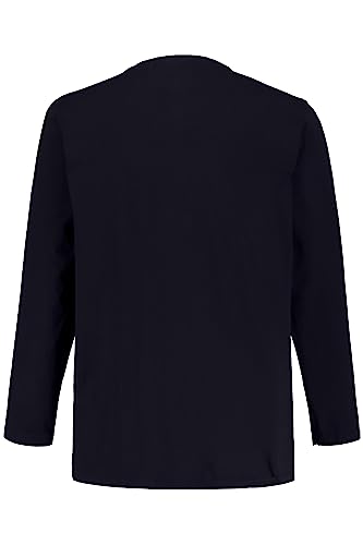 JP 1880 Menswear Big & Tall Plus Size L-8XL Henley, Basic, Top, Long-Sleeve, Button Placket, Up to 8XL Dark Navy XXXXX-Large 702555730