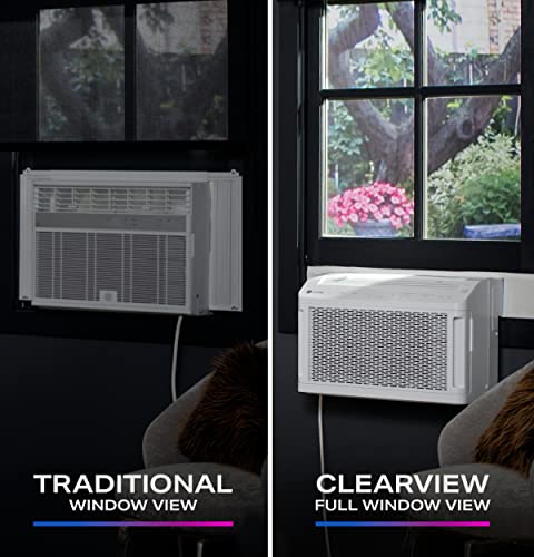 GE Profile ClearView Window Air Conditioner 6,100 BTU, WiFi Enabled, Ultra Quiet for Small Rooms, Full Window View with Easy Installation, Energy-Efficient Cooling, 6K Window AC Unit, White