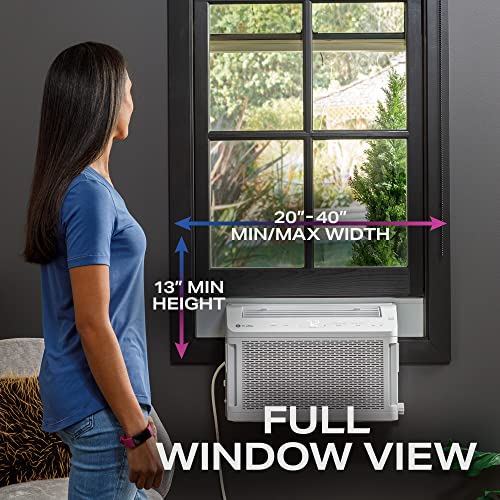 GE Profile ClearView Window Air Conditioner 6,100 BTU, WiFi Enabled, Ultra Quiet for Small Rooms, Full Window View with Easy Installation, Energy-Efficient Cooling, 6K Window AC Unit, White