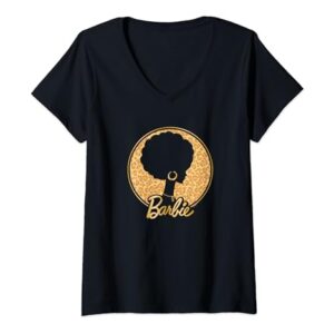 Barbie - Afro Barbie - Leopard V-Neck T-Shirt