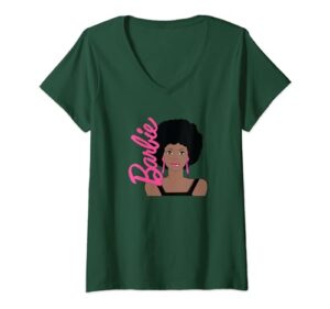 barbie - afro barbie - hot pink! v-neck t-shirt