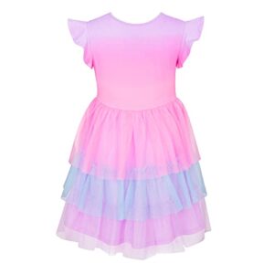 My Little Pony Dress - Character Group Party Dress for Little and Big Girls 4-16, Pink Blue Purple, Medium