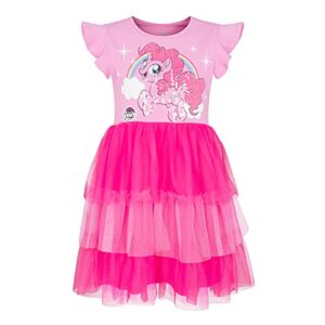 my little pony dress - pinkie pie sequin party dress for little and big girls 4-16, pink, small