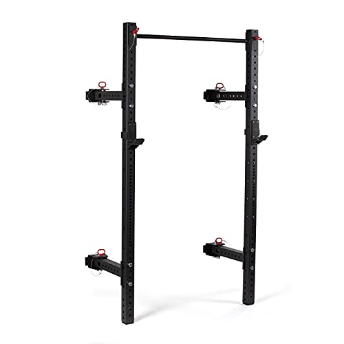 Titan Fitness X-3 Series 91in Wall Mounted Folding Power Rack, 21in Depth Space Savings Rack, Folds up to 8â€ from the Wall