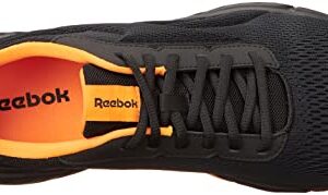 Amazon Essentials by Reebok Men's All Day Comfort Slip-Resistant Alloy-Toe Safety Work Shoe, Black/Orange, 11.5