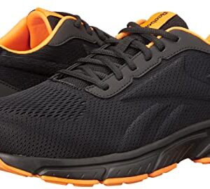 Amazon Essentials by Reebok Men's All Day Comfort Slip-Resistant Alloy-Toe Safety Work Shoe, Black/Orange, 11.5