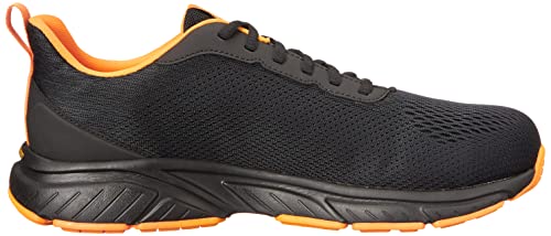 Amazon Essentials by Reebok Men's All Day Comfort Slip-Resistant Alloy-Toe Safety Work Shoe, Black/Orange, 11.5