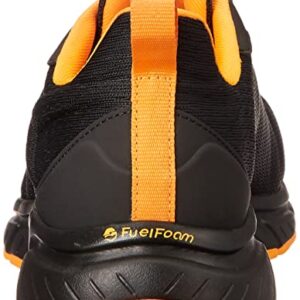 Amazon Essentials by Reebok Men's All Day Comfort Slip-Resistant Alloy-Toe Safety Work Shoe, Black/Orange, 11.5