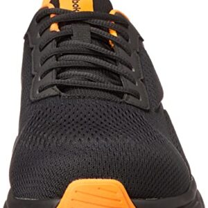 Amazon Essentials by Reebok Men's All Day Comfort Slip-Resistant Alloy-Toe Safety Work Shoe, Black/Orange, 11.5