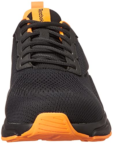 Amazon Essentials by Reebok Men's All Day Comfort Slip-Resistant Alloy-Toe Safety Work Shoe, Black/Orange, 11.5