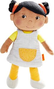 haba snug up soft doll jada 11.5" with black hair - machine washable