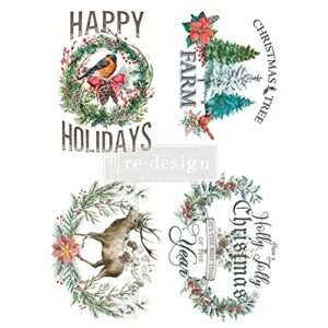 prima marketing 655350655594 redesign decor transfers, holly jolly xmas