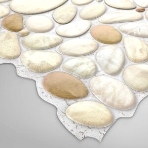 Sample for Display Purpose only Retro-Art 3D Wall Panels, Natural Pebble in White Beige Grey, PVC, 7"x10", 564PP