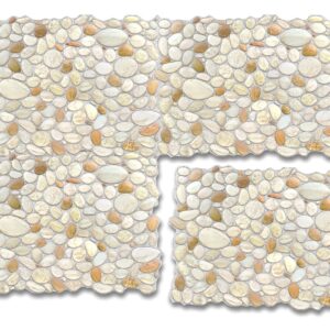 Sample for Display Purpose only Retro-Art 3D Wall Panels, Natural Pebble in White Beige Grey, PVC, 7"x10", 564PP