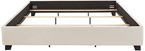 Republic Design House Upholstered Bed Frame Only, Ivory, California King Size, (375-FO-BR)