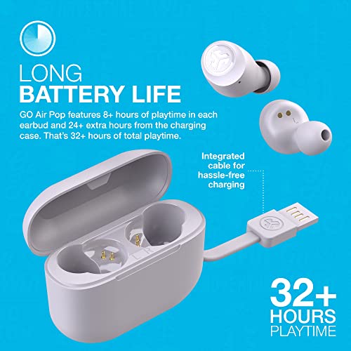 JLab Go Air Pop True Wireless Bluetooth Earbuds + Charging Case | Lilac | Dual Connect | IPX4 Sweat Resistance | Bluetooth 5.1 Connection | 3 EQ Sound Settings Signature, Balanced, Bass Boost