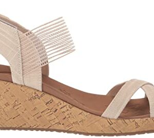 Skechers Women's Cork Wedge Sandal, Natural, 6