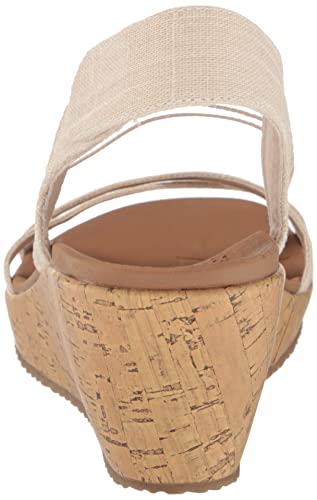 Skechers Women's Cork Wedge Sandal, Natural, 6