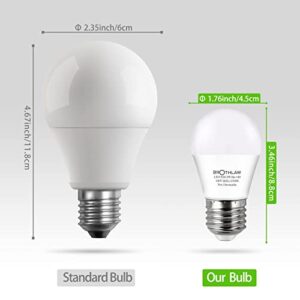 Brothlaw 25 Watt Equivalent Light Bulbs, A15 LED Bulb 3W E26 Base 2700K Warm White Low watt Light Bulbs,Nightstand Light Bulb, Table Lamp Bulb, 4 Pack