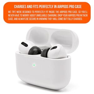 WC TipZ - Upgraded Memory Foam Ear Tips for Airpods Pro Made by Wicked Cushions | Improved Comfort, Tighter Seal, Better Foam Rebound Time | Fits Perfectly in Charging Case | Pitch Black